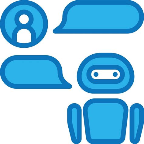 Chatbot Message Ai Artificial Intelligence Blue Icon 14353308 Vector