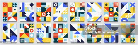 추상 기하학적 배경 네오 지오 패턴 미니멀 한 복고풍 포스터 그래픽 벡터 일러스트 세트 양식 문서에 대한 스톡 벡터 아트 및 기타 이미지 양식 문서 기하 도형