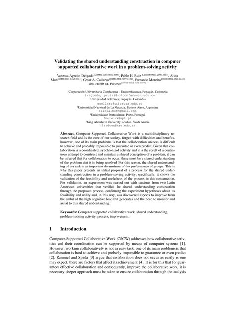Pdf Validating The Shared Understanding Construction In Computer Supported Collaborative Work
