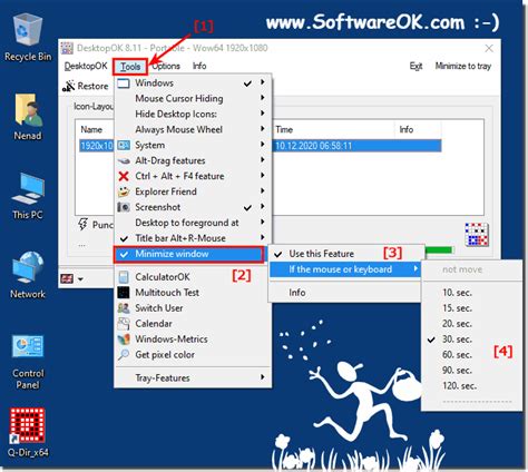 Minimize All Windows If The Mouse Pointer Does Not Move For A Certain Time