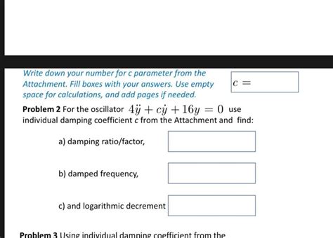 Solved Write Down Your Number For C Parameter From The Chegg Com