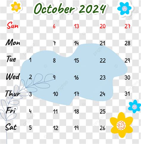 꽃무늬 아름다운 달력 벡터 달력 십월 플로라 Png 일러스트 및 벡터 에 대한 무료 다운로드 Pngtree
