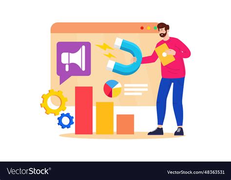 a growth hacker creates and implements innovative vector image