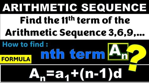 Arithmetic Sequence Formula Find The Nth Term Youtube