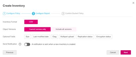 Configure A Bucket Inventory — Object Storage Service User Guide