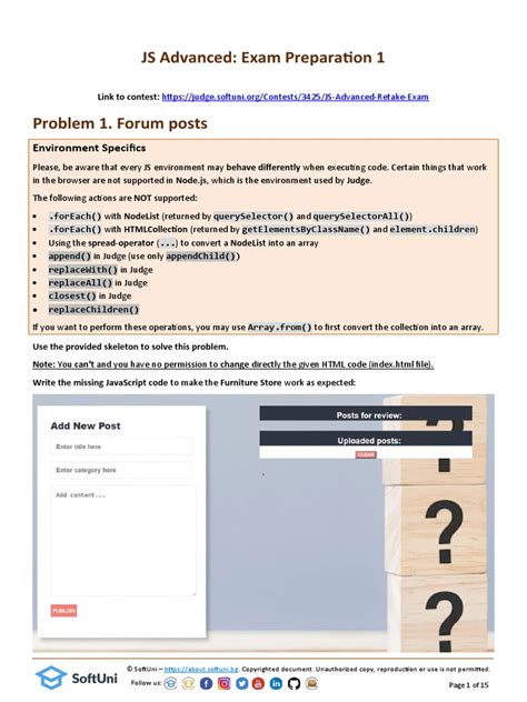 Exam Preparation 1 Pdf Java Script Parameter Computer Programming