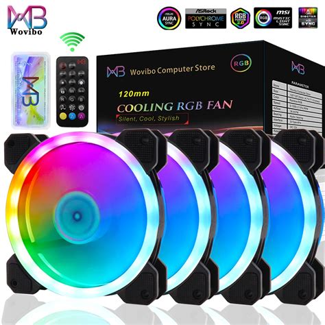 Wovibo 120mm Fan Rgb Case Fans Argb Mute Cooler Pc Computer 6pin