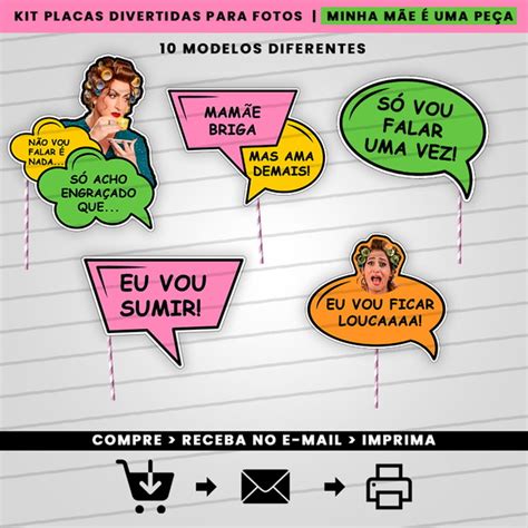 Placas Divertidas Minha Mãe É Uma Peça Para Imprimir Elo7