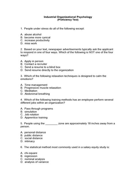 Io Practice Test 2 Pdf Job Satisfaction Sexual Harassment