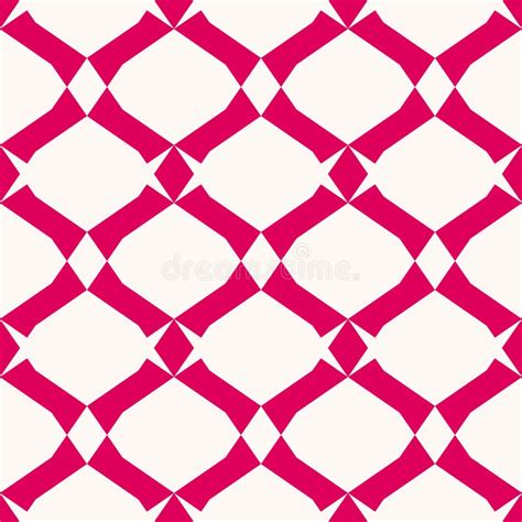 Red Mesh Texture Vector Geometric Seamless Pattern With Grid Lattice Diamonds Stock Vector