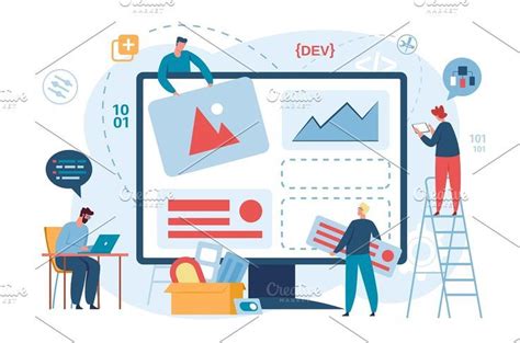web developers and designers team a team