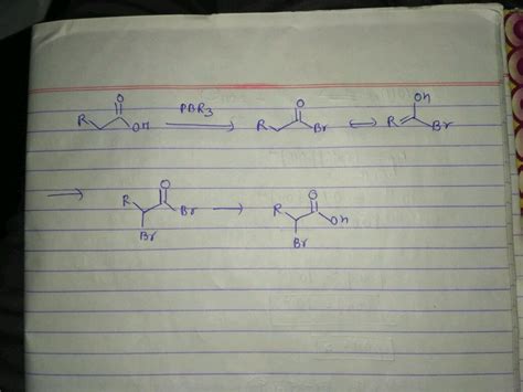 End product of the following reaction is - CH3CH2COOH [Cl2]red P [Alc. KOH]
