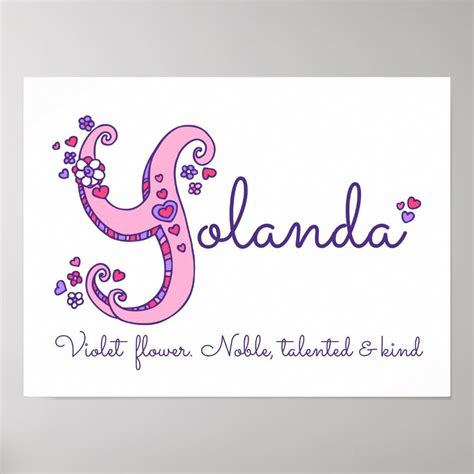 Y For Yolanda Initial Doodle Art Name Meaning Poster Zazzle Doodle Art Name Doodle Art