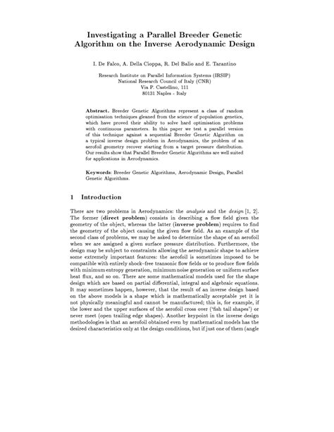 pdf investigating a parallel breeder genetic algorithm on the inverse