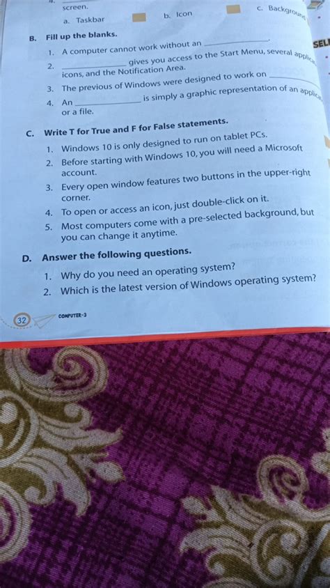B Fill Up The Blanks A Computer Cannot Work Without An Gives You