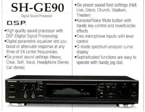 TECHNICS SH GE Digital Sound Processor EQUALIZER