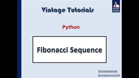 Python Fibonacci Series Youtube