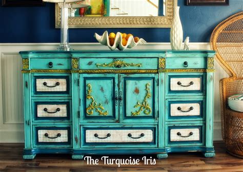 The Turquoise Iris ~ Furniture And Art Turquoise Dresser With