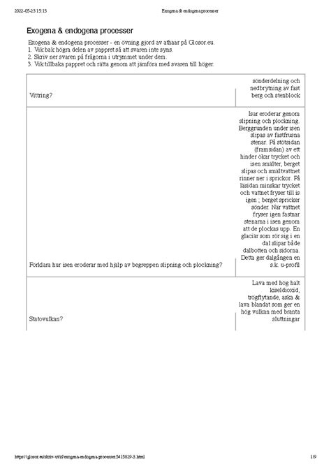 Exogena And Endogena Processer Exogena And Endogena Processer Exogena