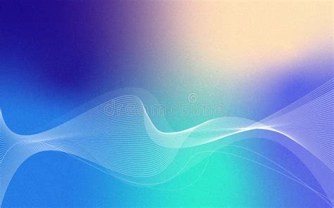Colorful Grainy Gradient Background With Wavy Lines Abstract Holographic In Fluid Style Stock
