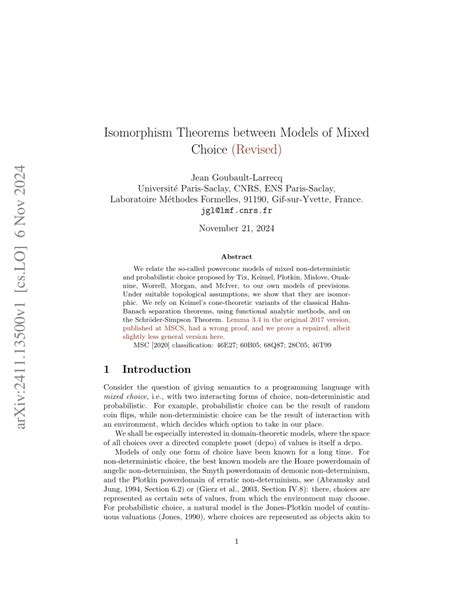 Pdf Isomorphism Theorems Between Models Of Mixed Choice Revised