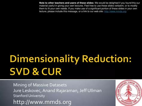 Ppt Dimensionality Reduction Svd And Cur Powerpoint Presentation Id 5105203