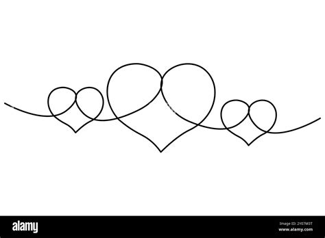 Love Shape Continuous One Line Drawing Of Isolated Outline Art And