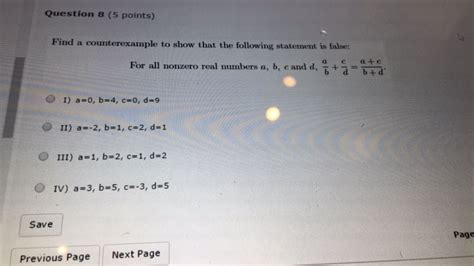 Solved Question A 5 Points Find A Counterexample To Show