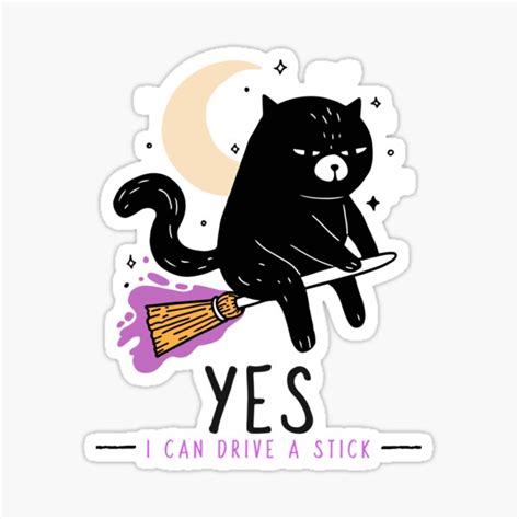 Grumpy Cat Witch Sticker For Sale By Zerosdesigne Redbubble