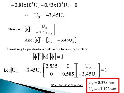 vibration eigen value and eigen vector problem in