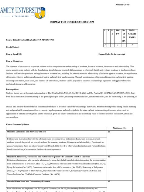 Newsyllabus 1441202462697674 Pdf Evidence Law Evidence
