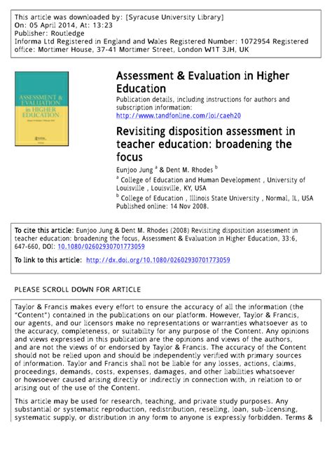 Pdf Revisiting Disposition Assessment In Teacher Education