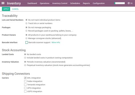 Odoo Enterprise Features Inventory