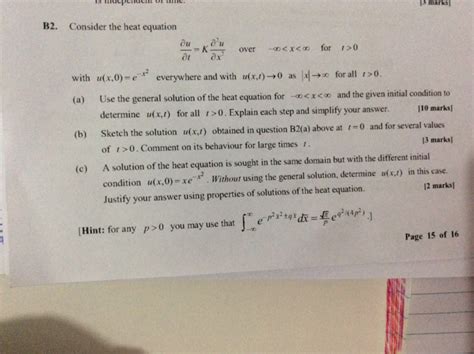 Solved Consider The Heat Equation Partial Differential