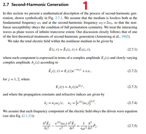 Solved 2 7 Second Harmonic Generation 1 In This Section We Chegg Com