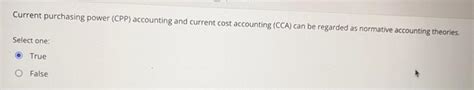 Solved Current Purchasing Power CPP Accounting And Current Chegg Com