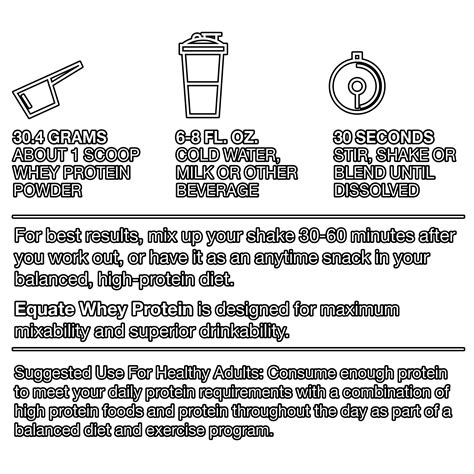 Equate Whey Protein Powder 24 Oz Vanilla Flavor 24g Protein Bcaas