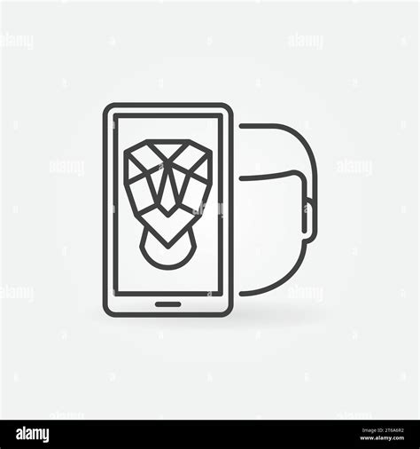 Face Authentication On Smartphone Vector Concept Icon Or Sign In Outline Style Stock Vector