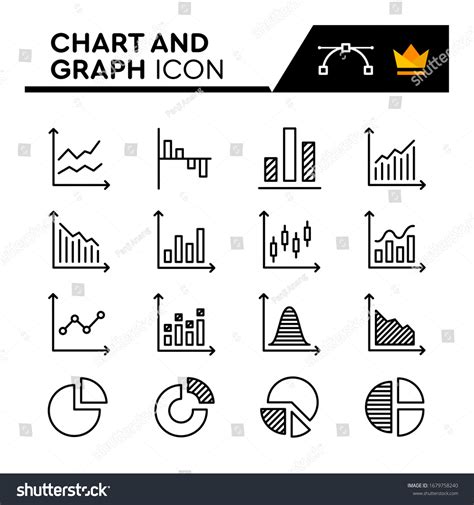 Chart Graph Line Icons Set Editable Stock Vector Royalty Free Shutterstock
