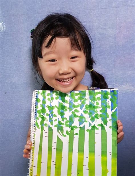 마스킹테잎을 이용한 자작나무 어린이 미술 활동 유치원 미술 어린이 그림 그리기