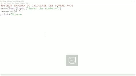 16 Python Program To Calculate The Square Root Square Root Of A