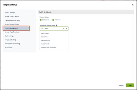 Configuring Project Settings Home