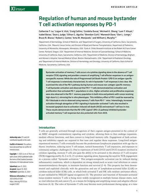 Pdf Regulation Of Human And Mouse Bystander T Cell Activation