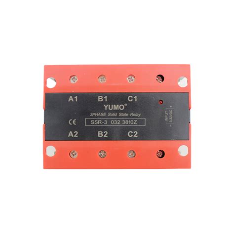 Three Phase Solid State Relay Aluminum Base Black Body With Red Cover China Three Phase Solid