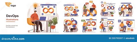 Devops Concept In 3d Isometric Outline Design Vector Illustration 241494402