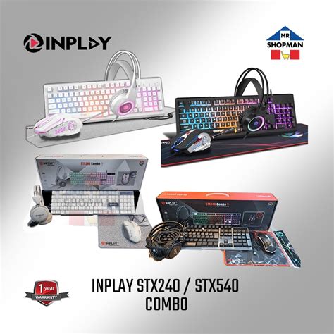Inplay Stx 240 Stx 290 Stx540 Combo 4 In 1 Keyboard Mouse Headset Mousepad 4in1 Black White