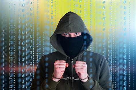 Computer Privacy Attack Hackers Programmer Look On Screen And Forcibly Writes The Program Code