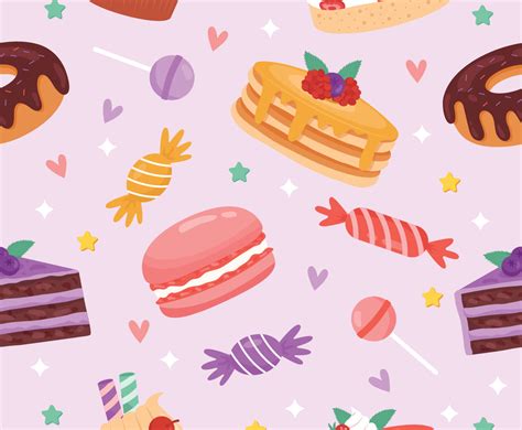 Seamless Pattern Dessert Vector Art And Graphics