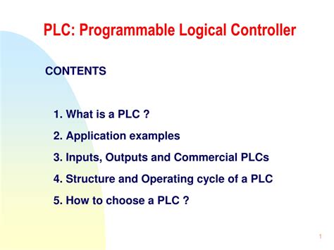 PPT PLC Programmable Logical Controller PowerPoint Presentation Free Download ID
