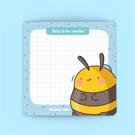 Bee Sticky Notes Cute Stationery By Toastedink Bee Sticky Notes Cute Bee Cute Stationery